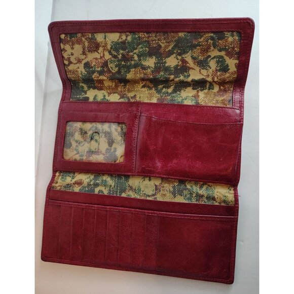 HOBO | Bags | Vtg Hobo International Dark Burgundy Red Tri Fold Leather ...